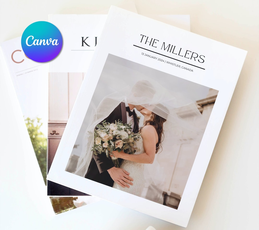 70+ Page Wedding Magazine Photo Album Template, Couples Story Scrapbook ...