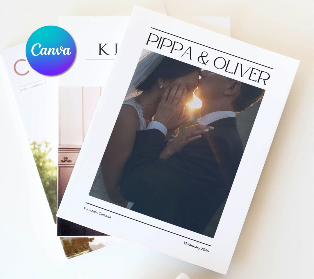 70+ Page Wedding Magazine Photo Album Template, Couples Story Scrapbook ...