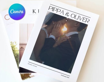 70 Page Wedding Magazine Photo Album Template, Couples Story Scrapbook ...