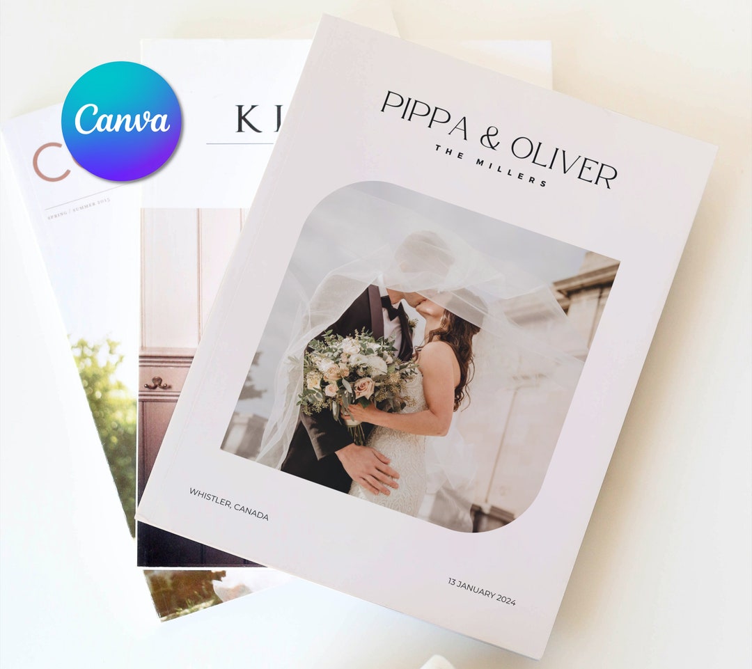 70+ Page Wedding Magazine Photo Album Template, Couples Story Scrapbook ...
