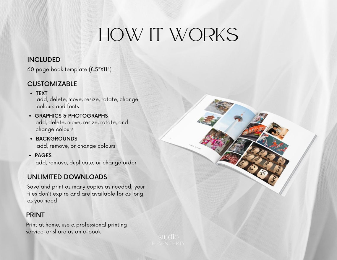 College Memory Book Template, Printable Graduation Coffee Table Photo ...