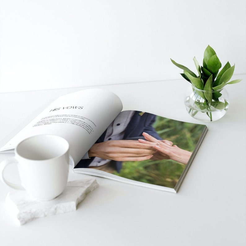 70 Page Wedding Magazine Photo Album Template, Couples Story Scrapbook ...