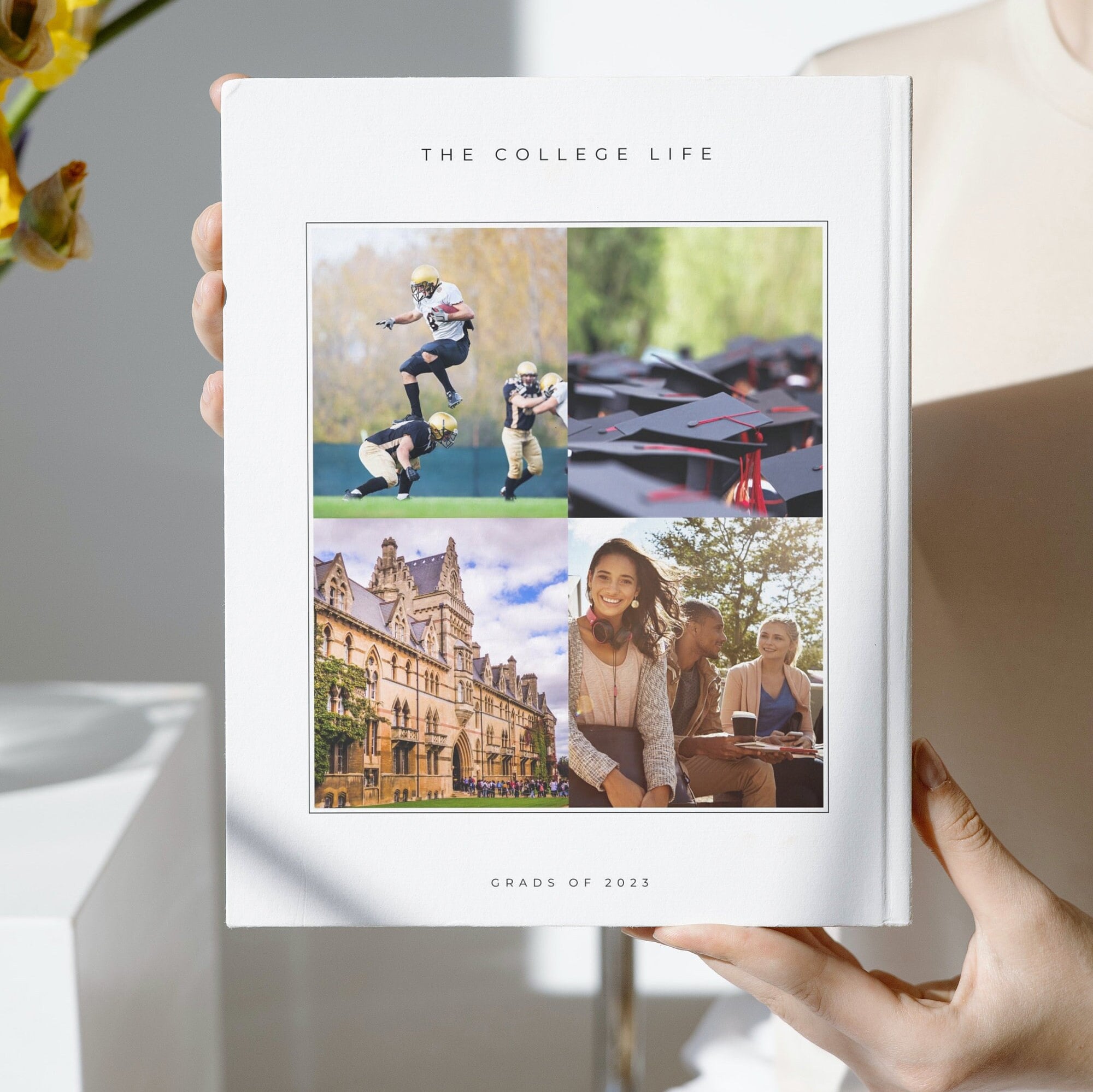College Memory Book Template, Printable Graduation Coffee Table Photo ...