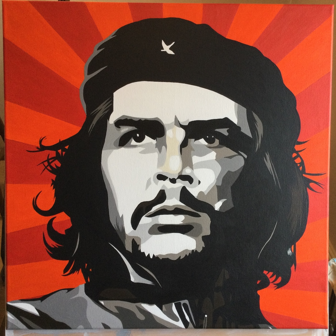 Che Guevara Pop Art Acrylic Painting 24x24 Inch Stretched - Etsy