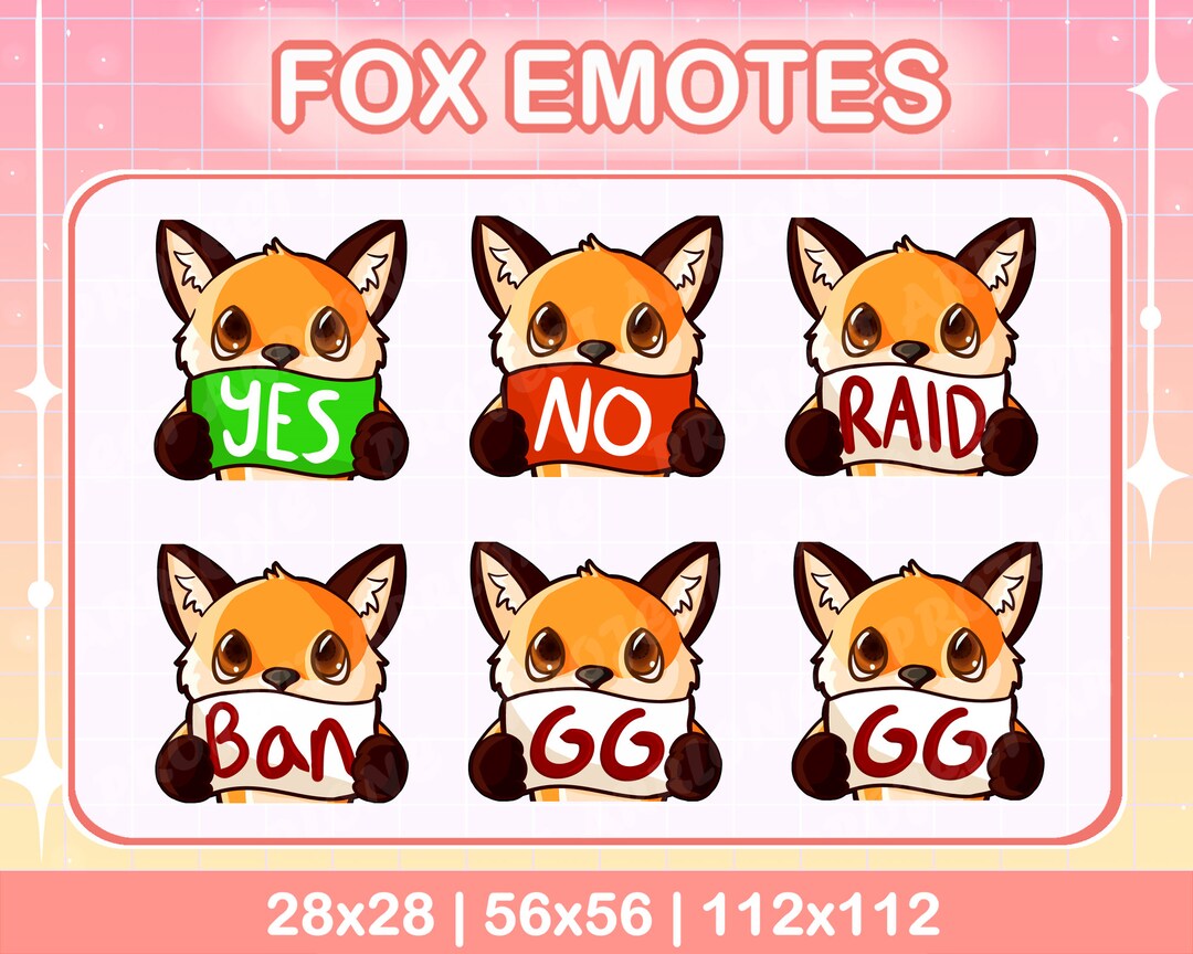 6 Kawaii Fox Emote Signs for Twitch Youtube Discord - Etsy Australia
