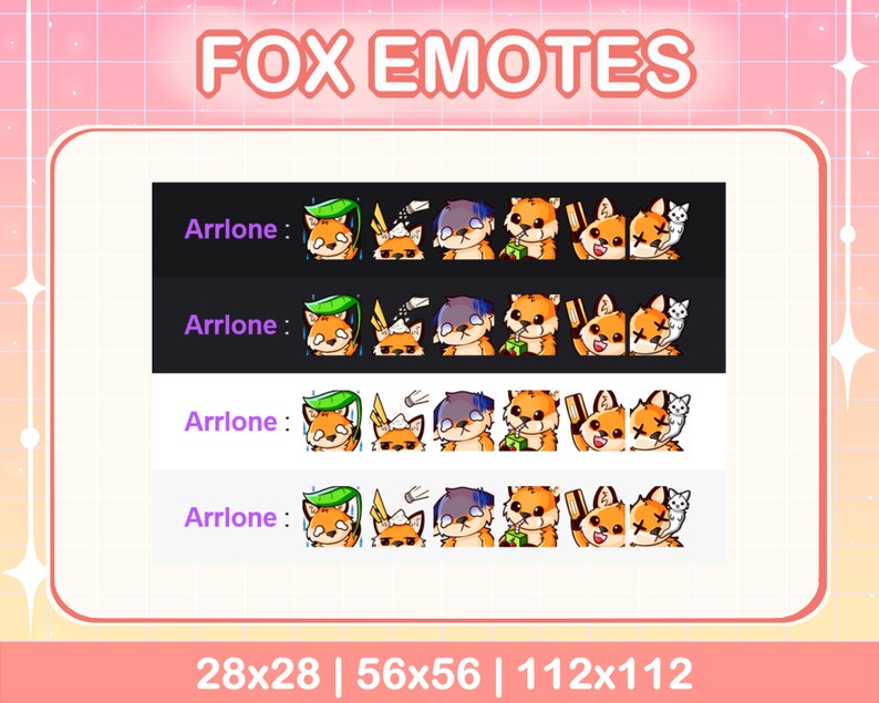 6 Kawaii Fox Emotes for Twitch, Discord, Youtube - Etsy Australia