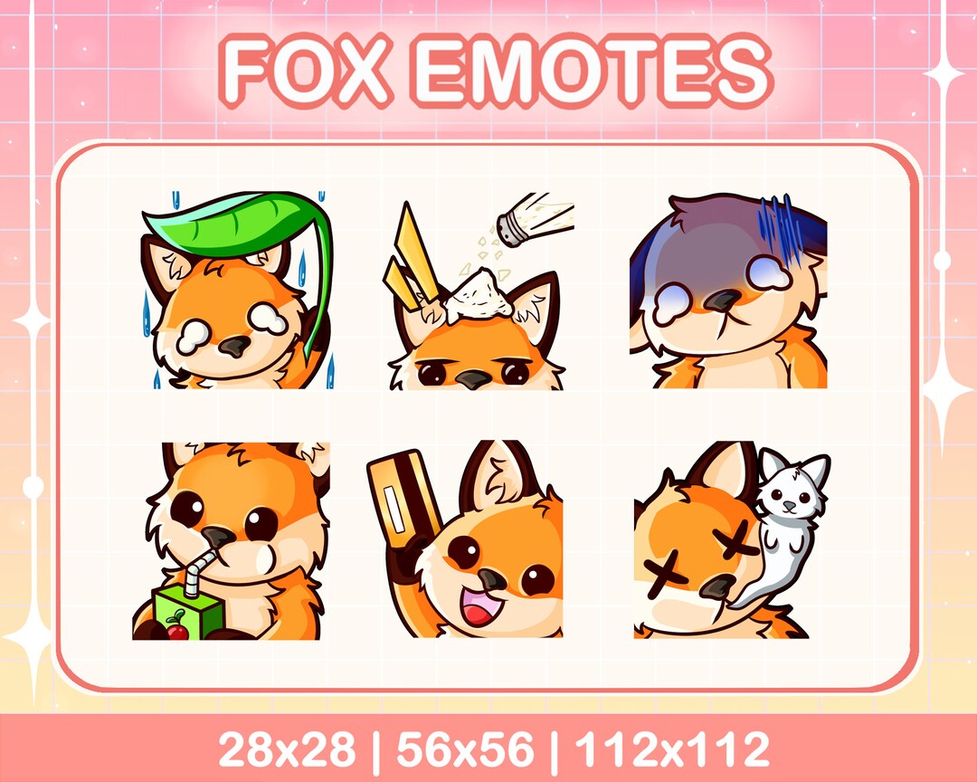 6 Kawaii Fox Emotes for Twitch, Discord, Youtube - Etsy Australia