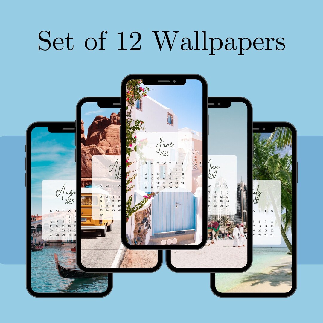 IPhone Calendar 2023 Wallpaper - TRAVEL PACK, iPhone Wallpaper, Travel ...
