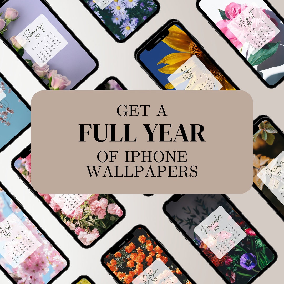 IPhone Calendar 2023 Wallpaper - FLORAL PACK, iPhone Wallpaper, Floral ...