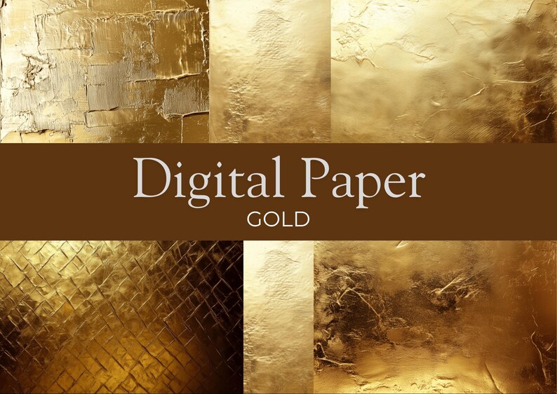 Gold Metal Texture Digital Paper | Old & New Gold Backgrounds | Instant ...