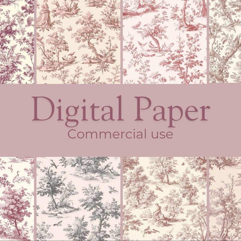 French Toile Paper - Etsy