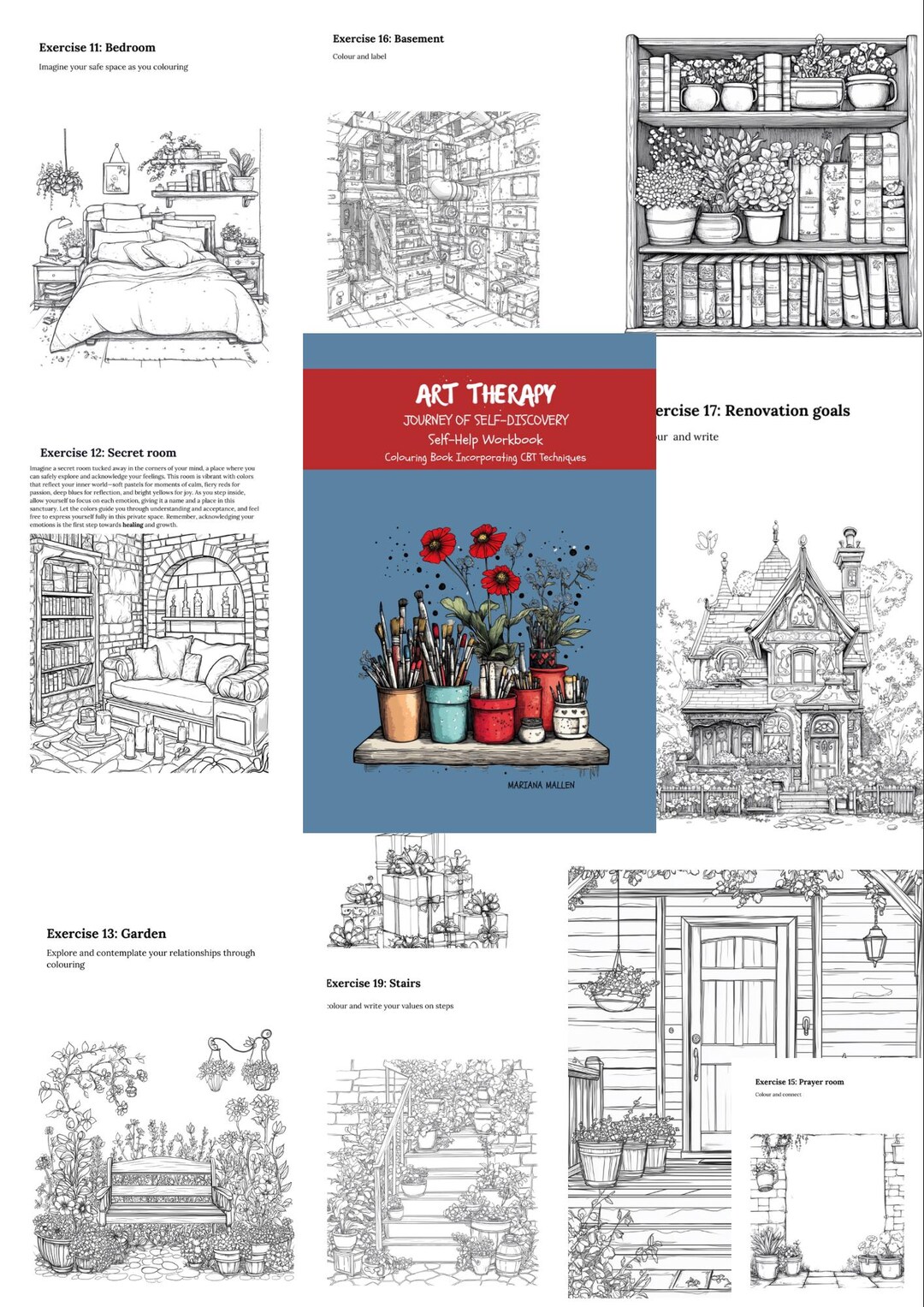 Art Therapy Self-discovery Journey Worksheets, CBT, Colouring ...