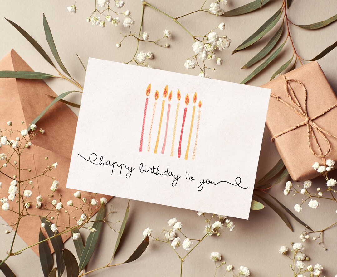 Minimalist Happy Birthday Printable Card - Instant Download! - Etsy