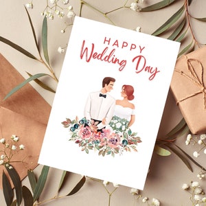 Happy Wedding Day, Printable Card With Envelope Template, Wedding ...
