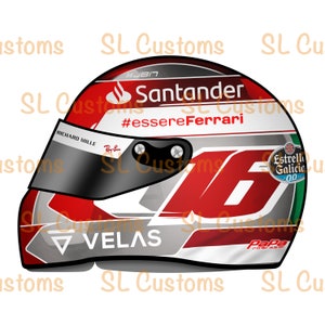 F1 Driver Charles Leclerc's 2022 Season Helmet Stickers - Etsy