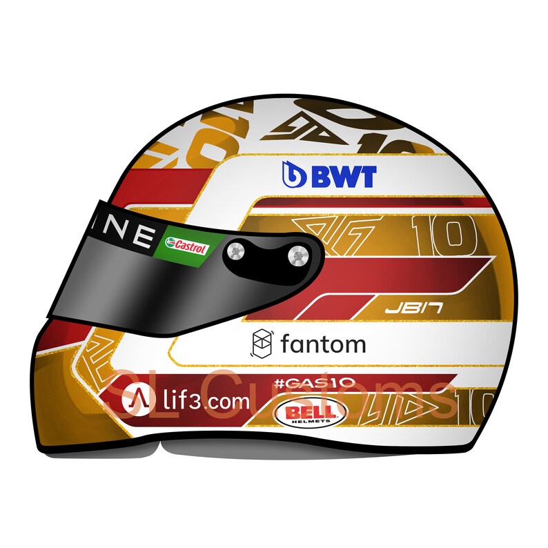 F1 Driver Pierre Gasly's 2023 Season Helmet Sticker - Etsy