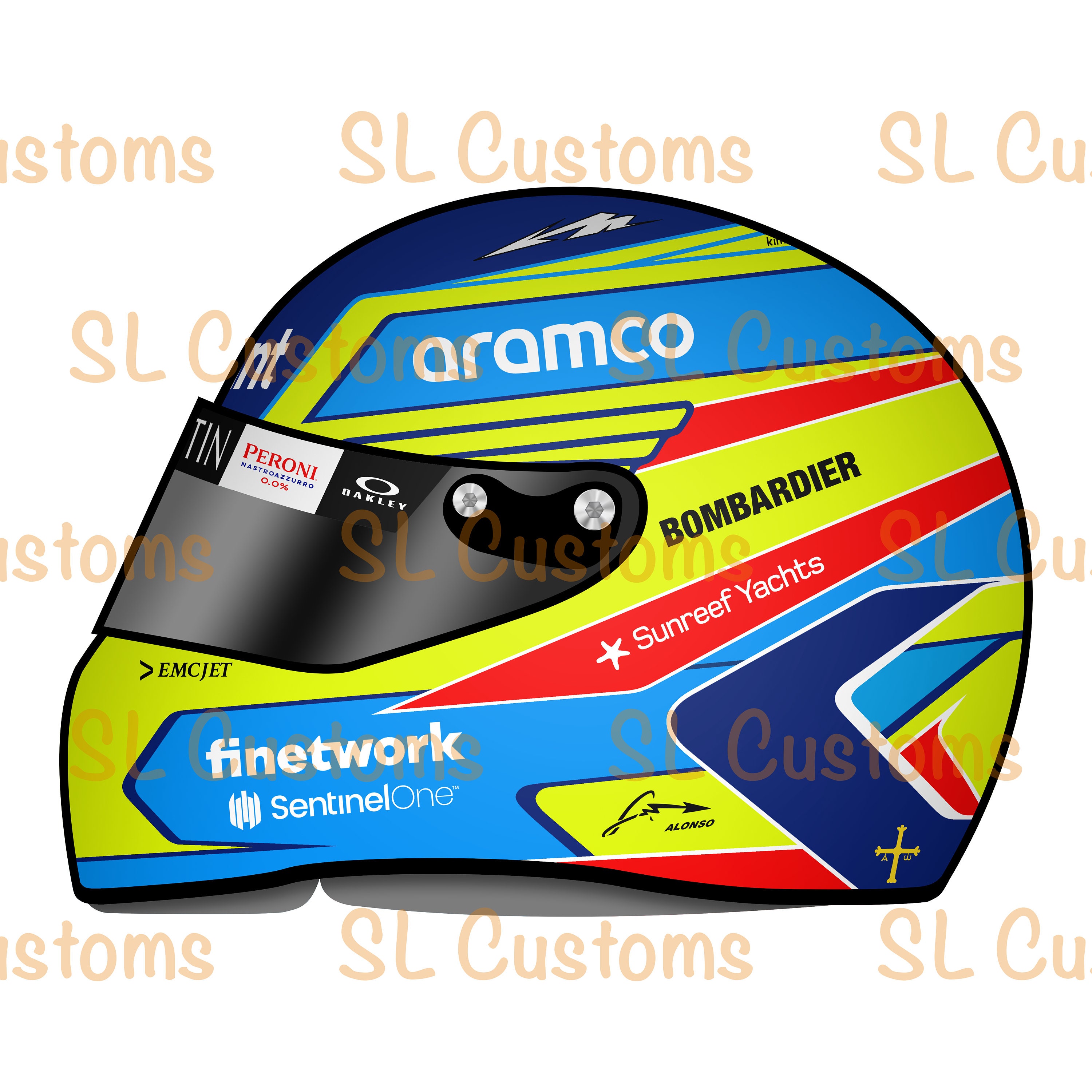 F1 Driver Fernando Alonso's 2023 Season Helmet Sticker - Etsy