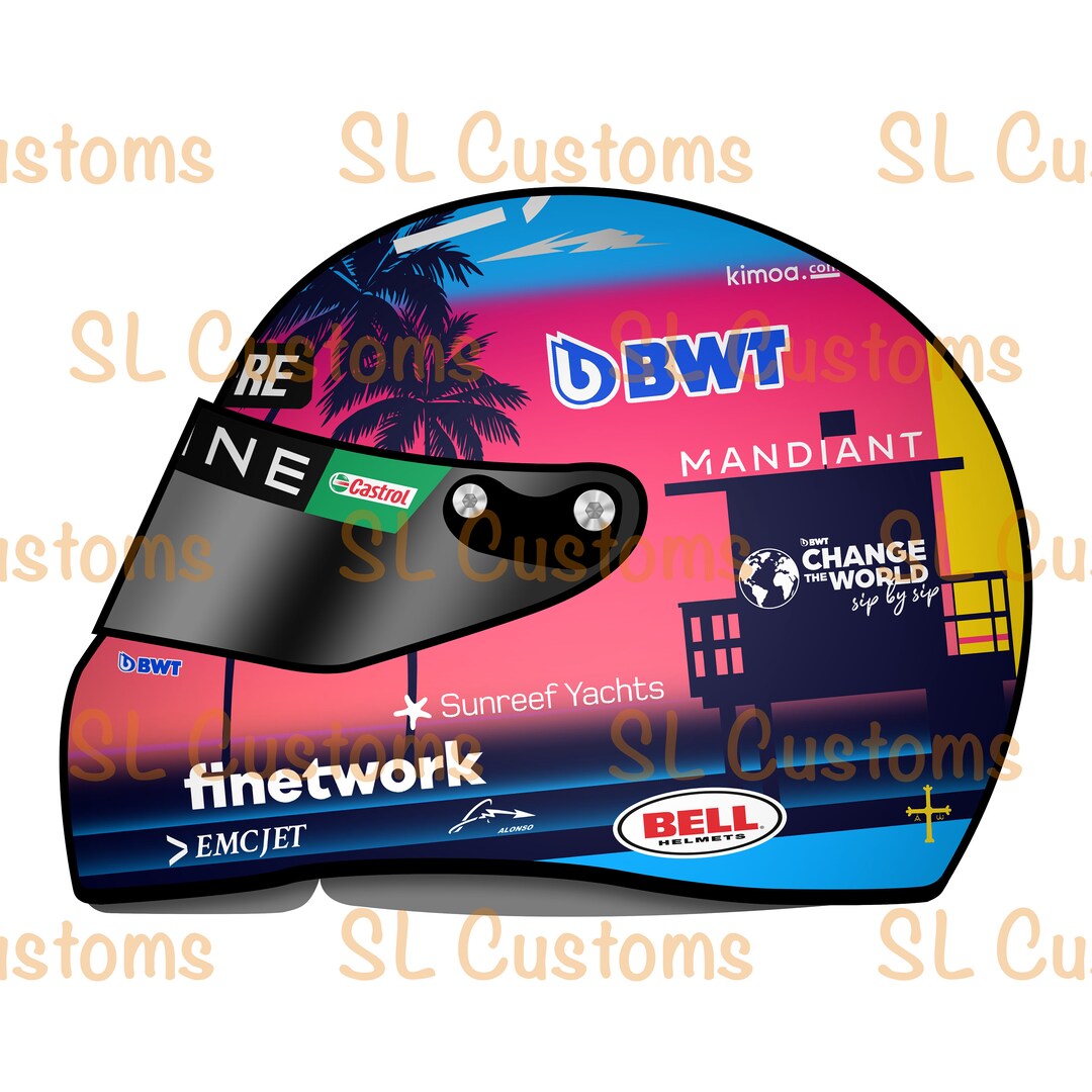 F1 Driver Fernando Alonso's 2022 Season Helmet Stickers - Etsy