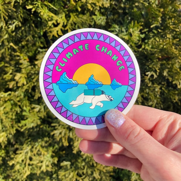 Climate Change Awareness Funny Sticker - Etsy