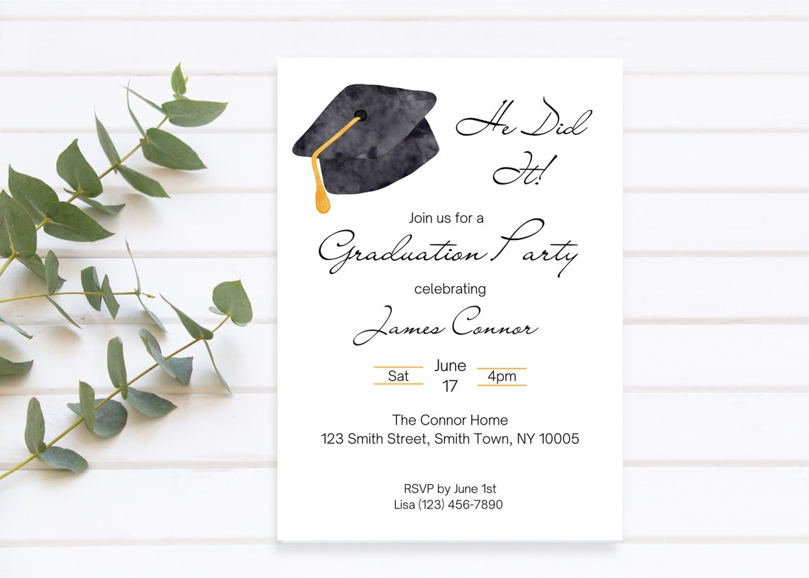 Graduation Invitation 2023, Graduation 2023 Minimalist, Graduation ...