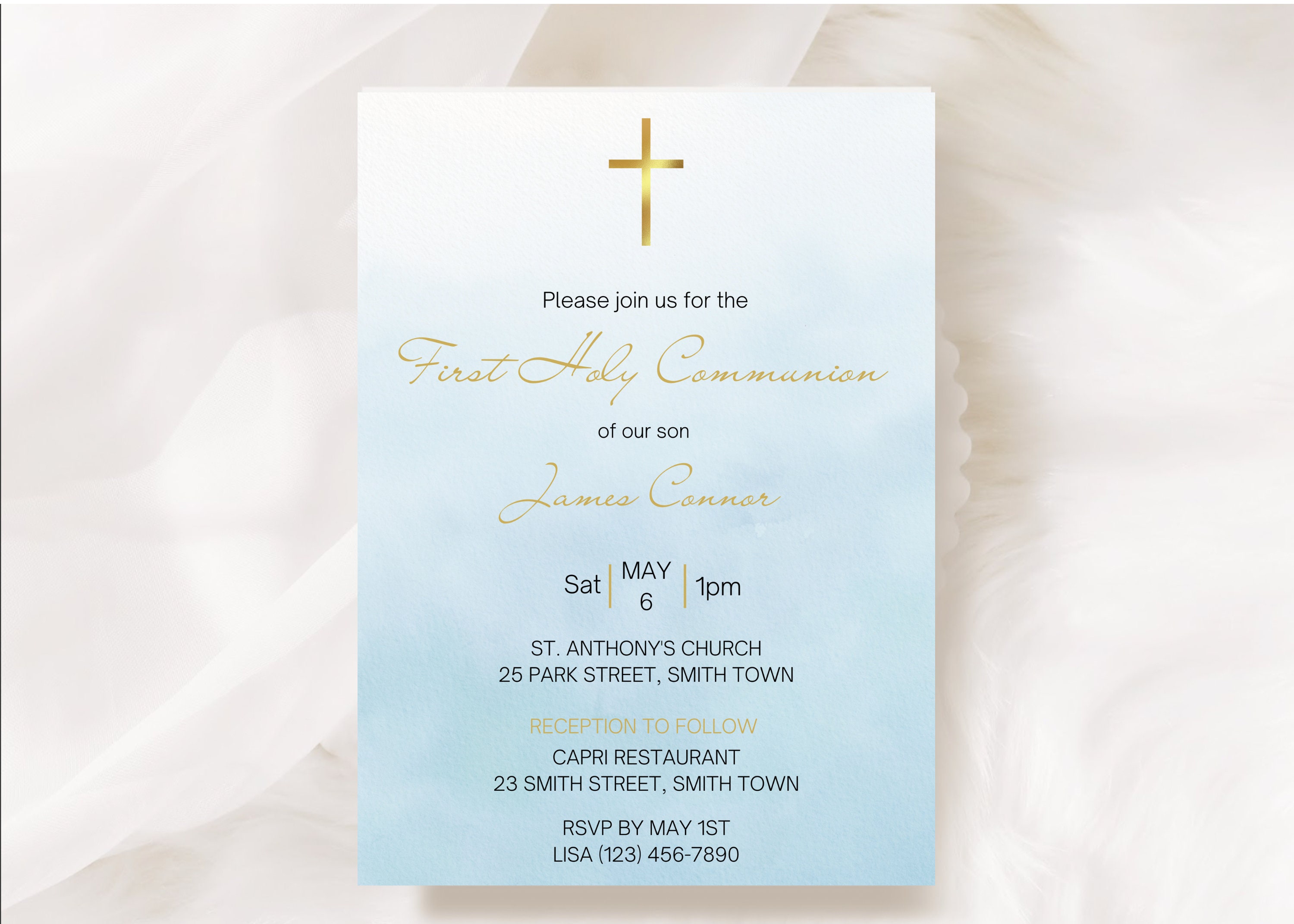 Boys First Holy Communion, First Communion Invitation, Holy Communion ...