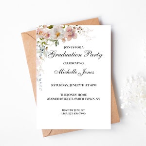 Graduation Invitations, Flowers Graduation Invitation, Invitations ...