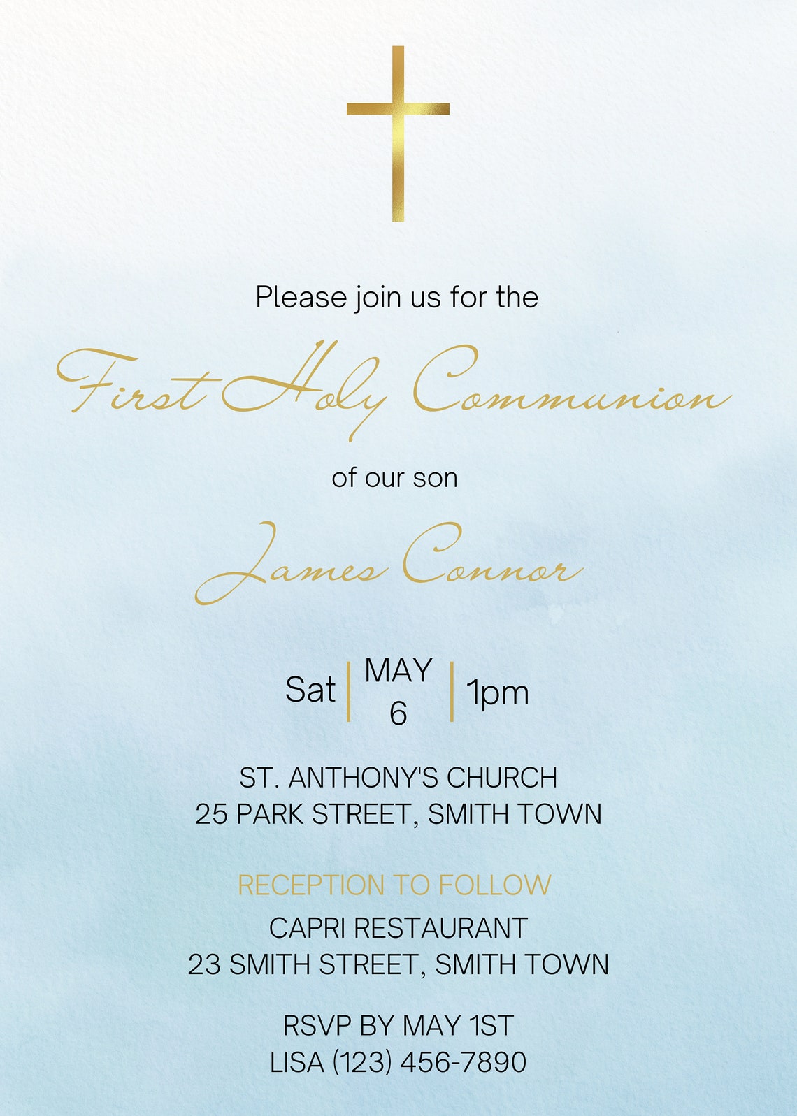 Boys First Holy Communion, First Communion Invitation, Holy Communion ...