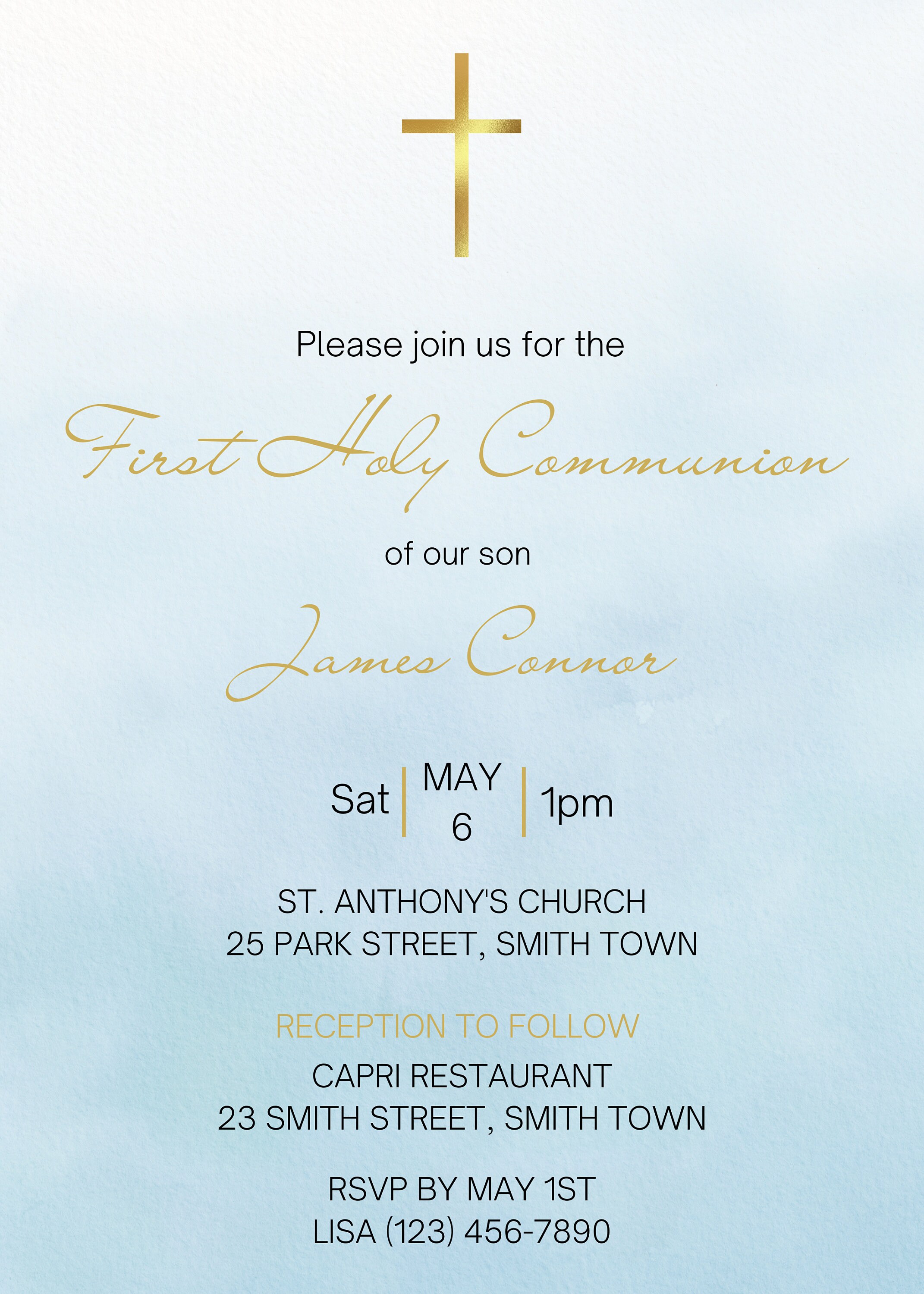 Boys First Holy Communion, First Communion Invitation, Holy Communion ...