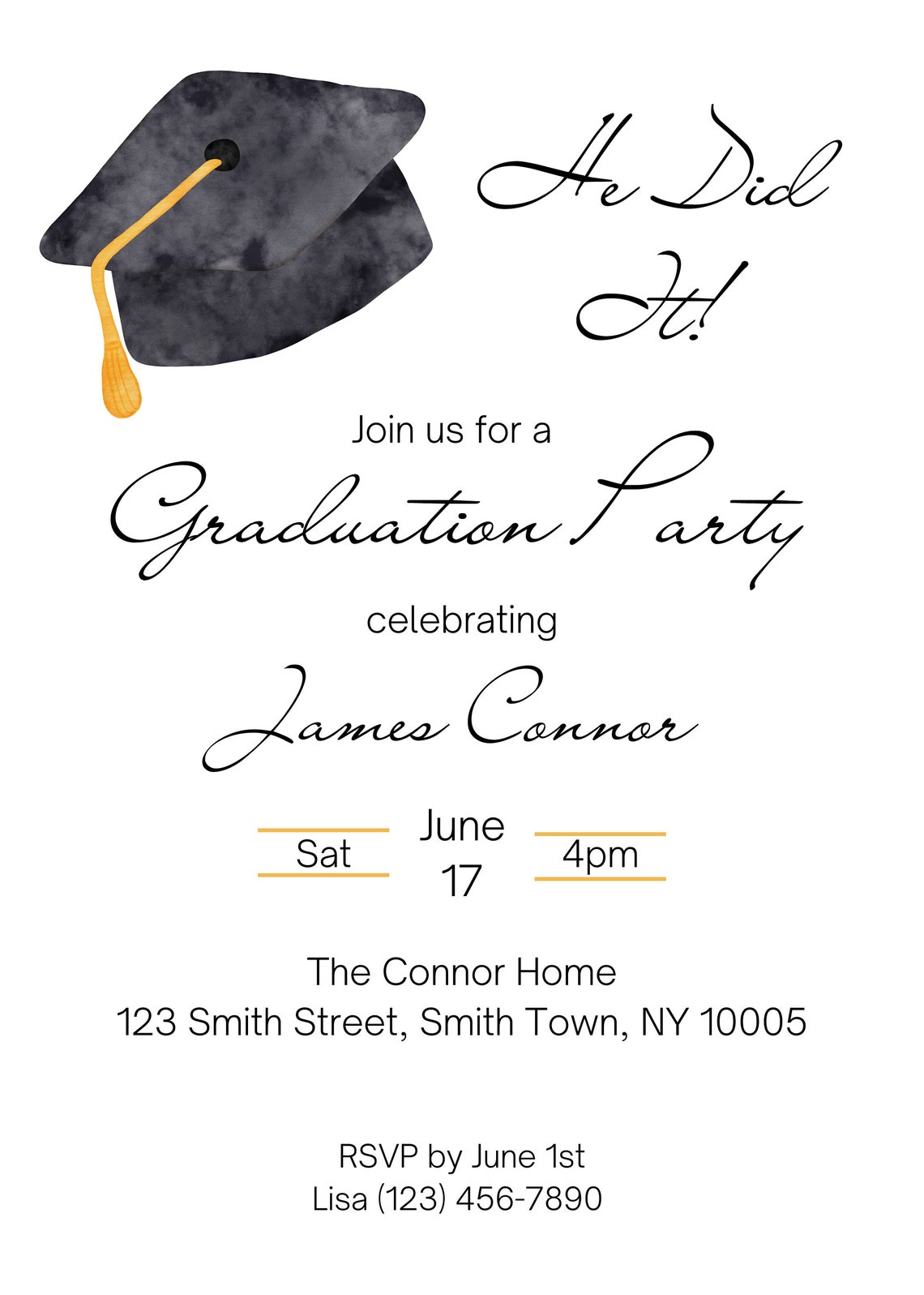 Graduation Invitation 2023, Graduation 2023 Minimalist, Graduation ...