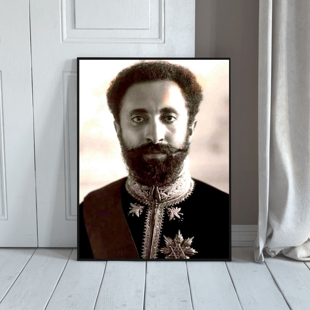 Haile Selassie African Ethiopian Emperor Black History Printable Wall ...