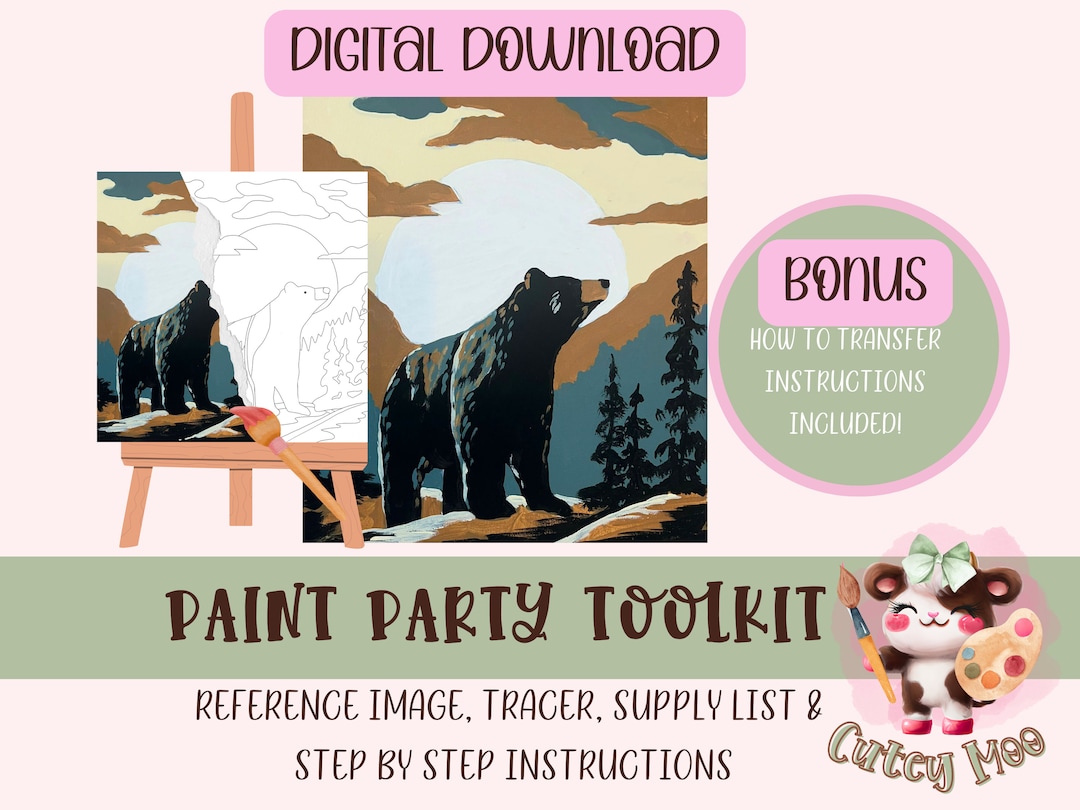 DIY Paint Party Printable for Adults | Diy Canvas | Paint Kit | Instant ...
