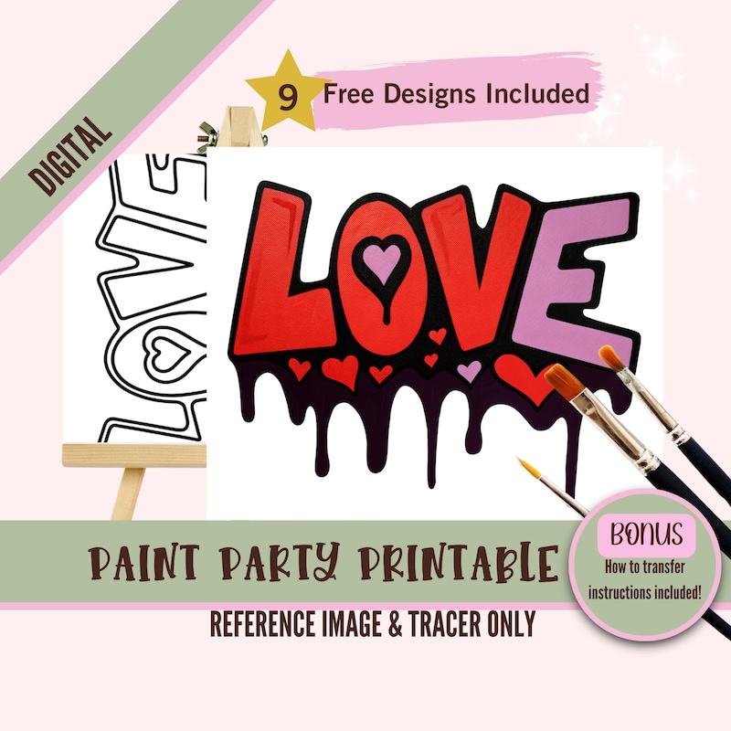 Galentine Paint Templates - Etsy