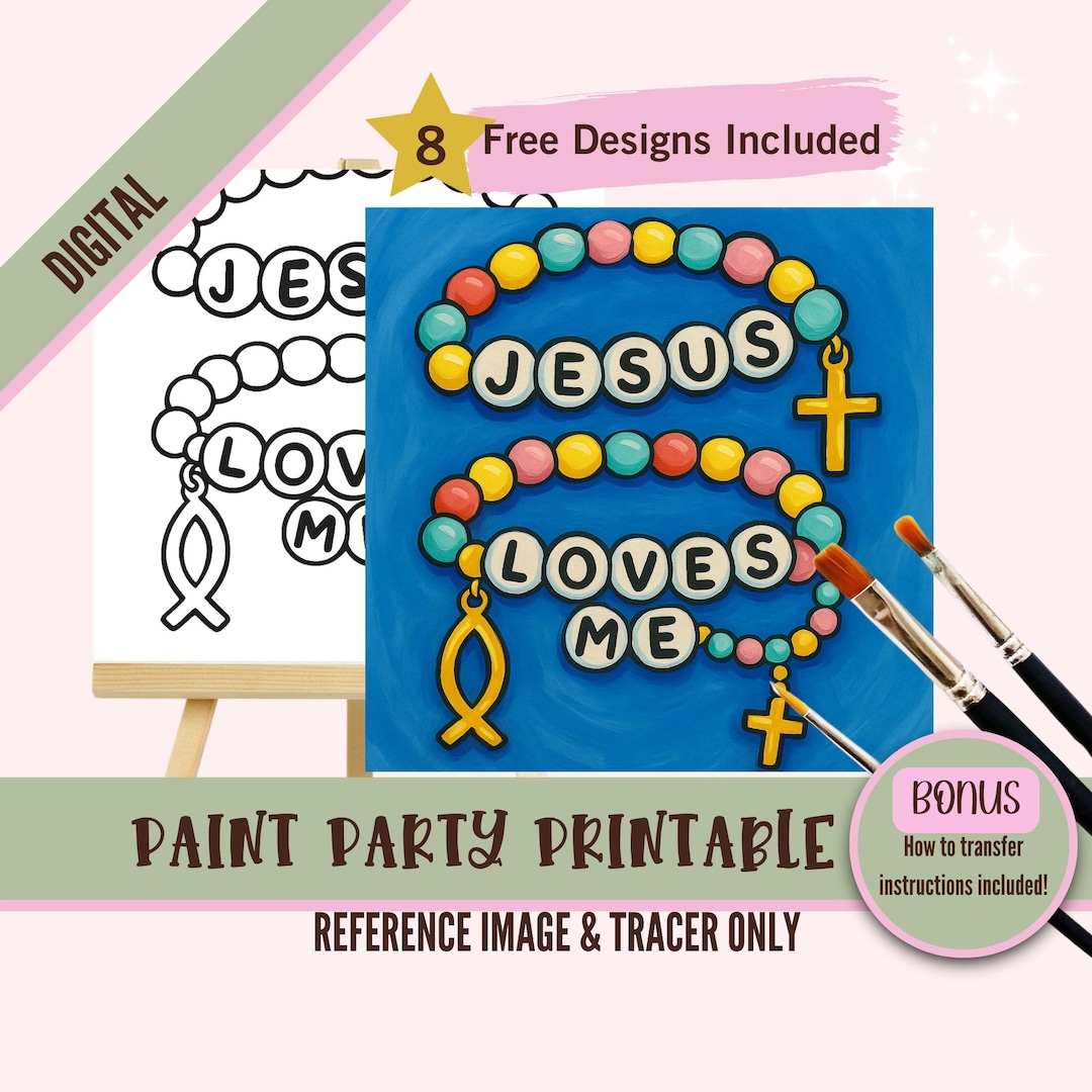 Vacation Bible School Christian Art Painting Party PNG, DIY Pre-drawn ...