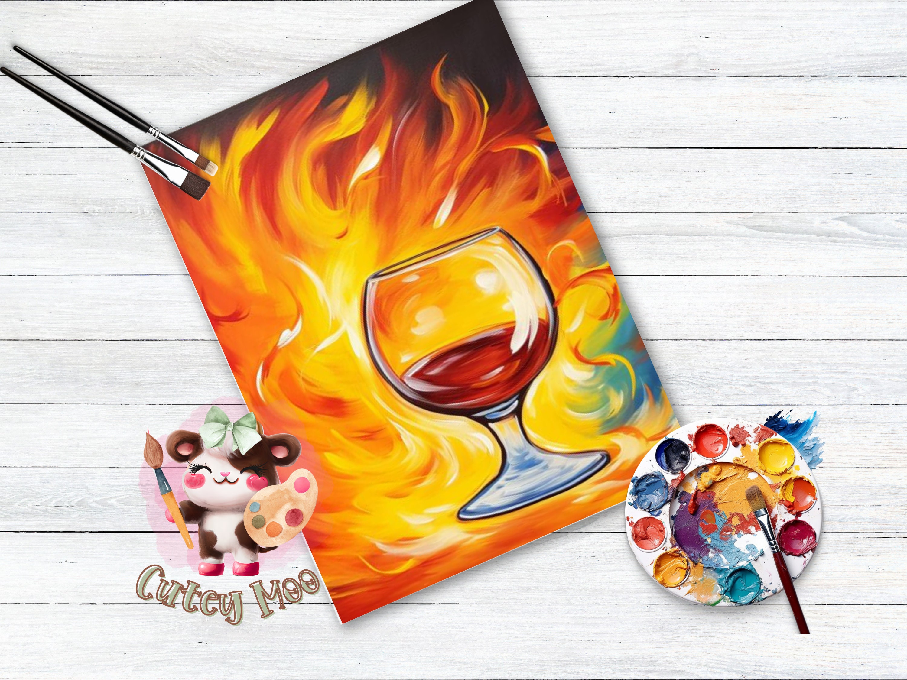 DIY Paint Party for Adults and Kids pre-drawn Art Party Paint Kit Sip ...