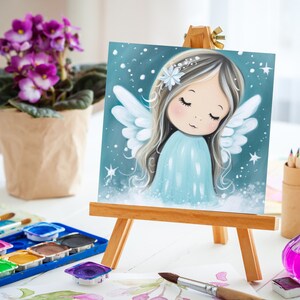 Angel Paint Party Printable - Digital Painting Kit for Kids & Adults ...