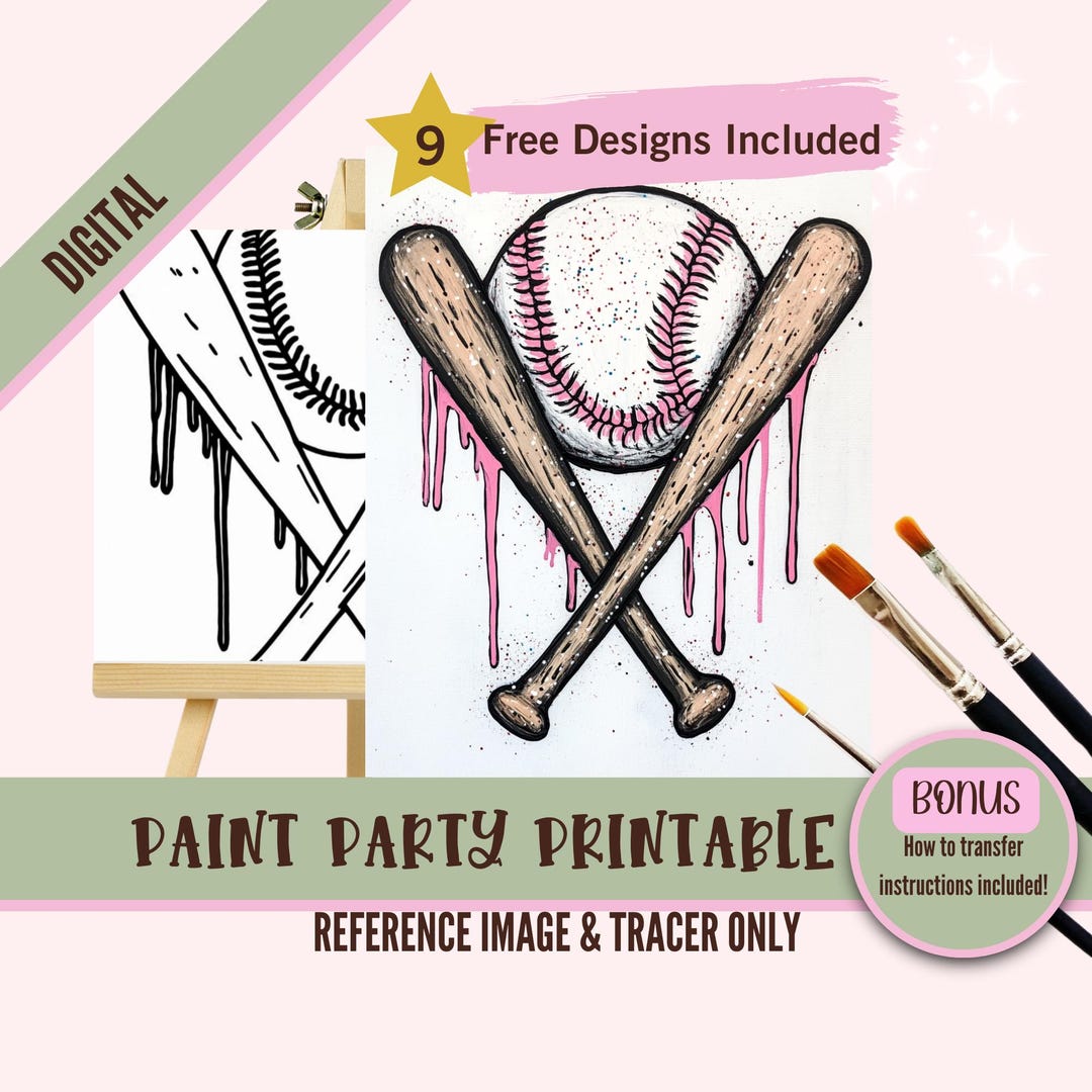 Baseball Home Plate Ice Cream Drip PNG Paint Party Printable, Baseball ...