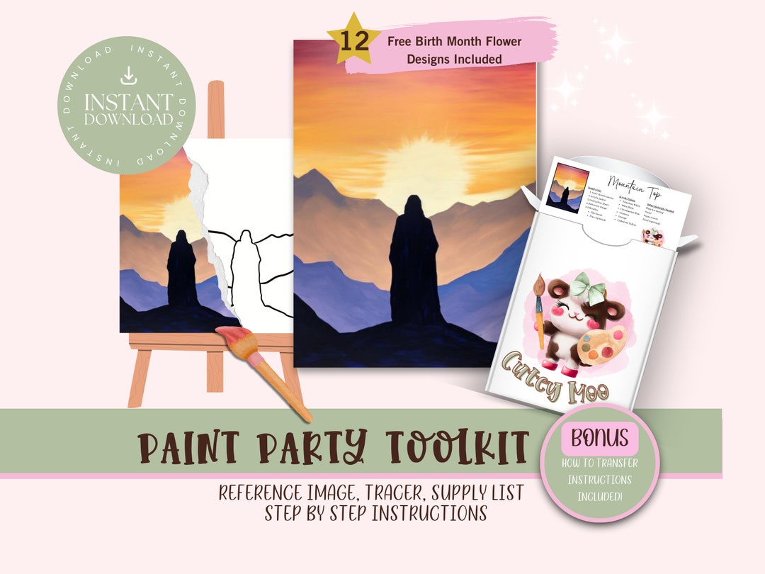 DIY Paint Party for Adults and Kids |pre-drawn | Art Party Paint Kit ...