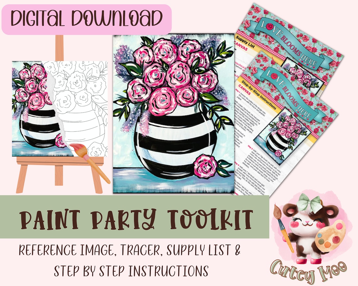 Instant Download Art Themed Colorful Floral Template - Etsy