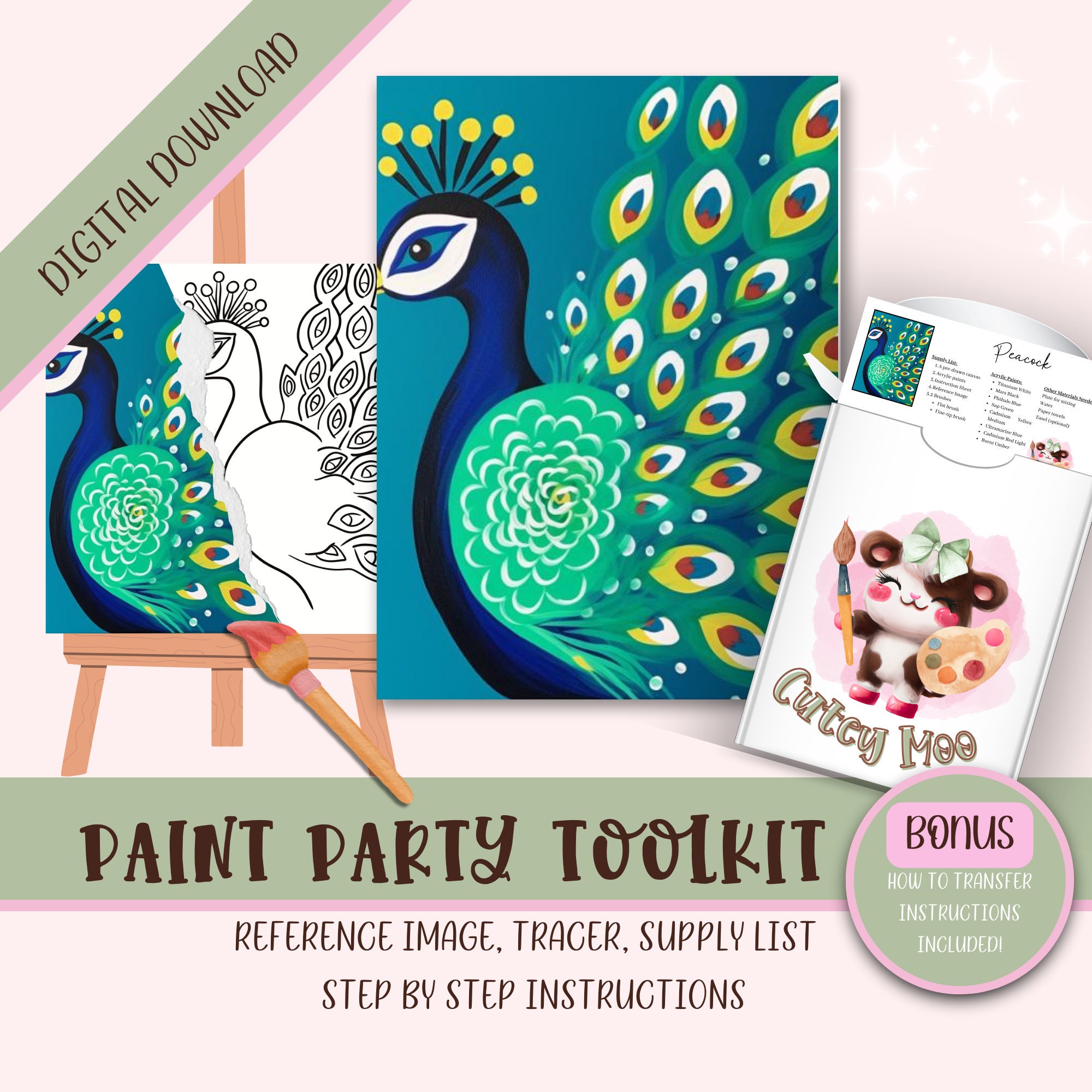 Diy Sip N Paint, Paint Party Printable for Kids & Adults, Paint and Sip ...