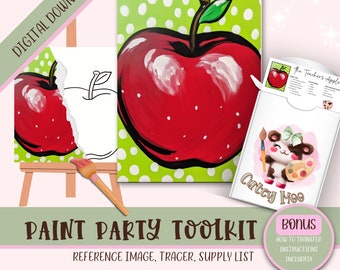 Sip and Paint DIY Canvas Template Printable Outline - Etsy