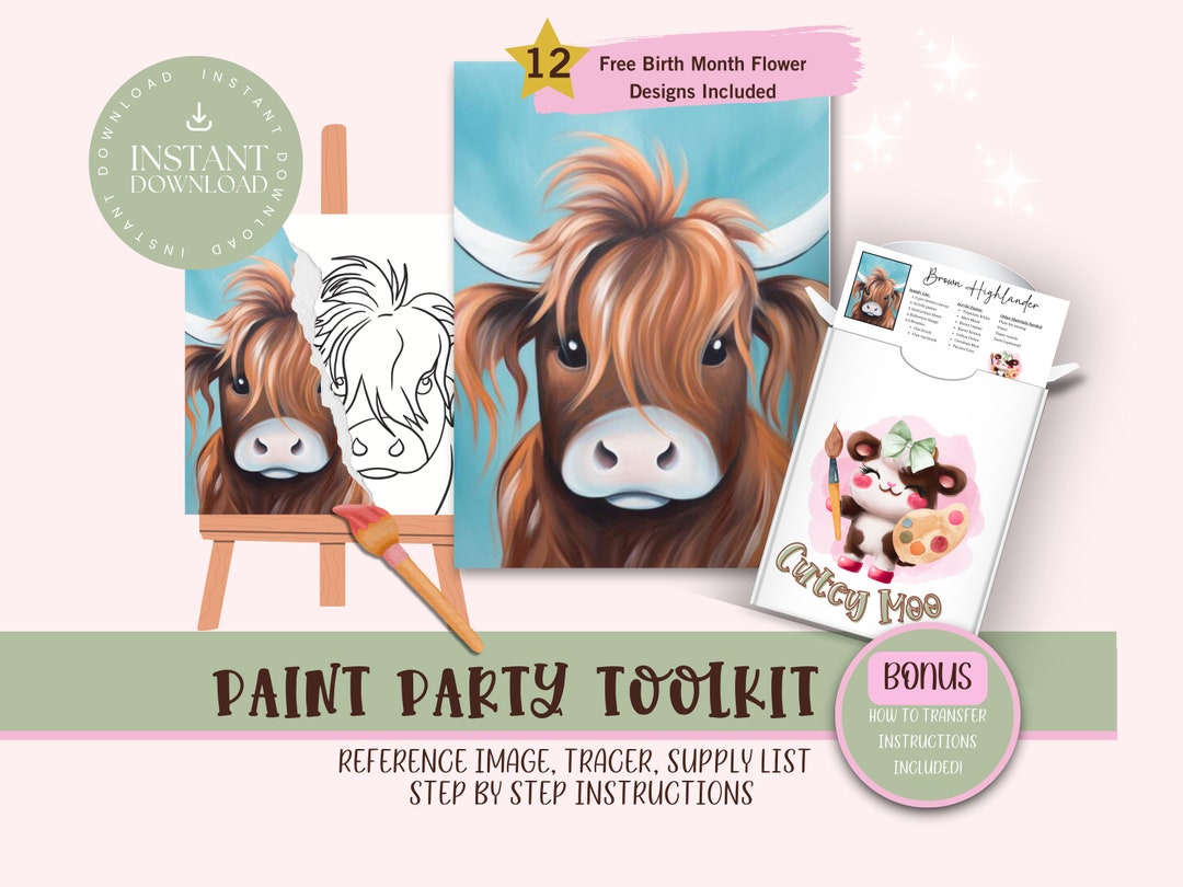 Highlander DIY Paint Party for Adults and Kids |pre-drawn | Art Party ...
