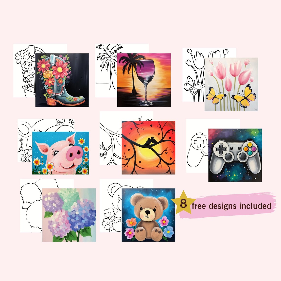 Easy Cross Paint Party Printable | Christian Religious Art Digital ...