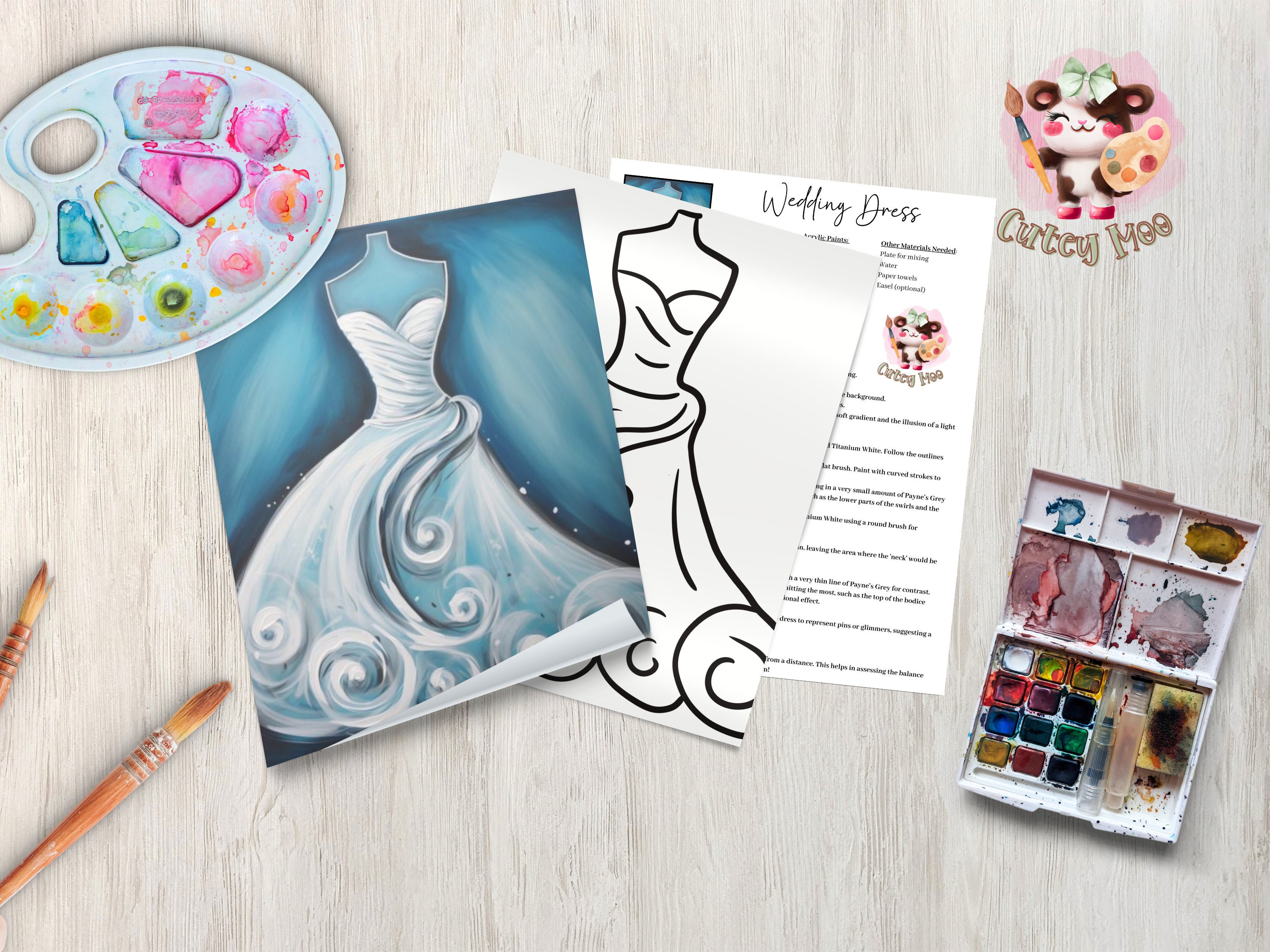DIY Paint Party for Adults and Kids pre-drawn Art Party Paint Kit Sip ...