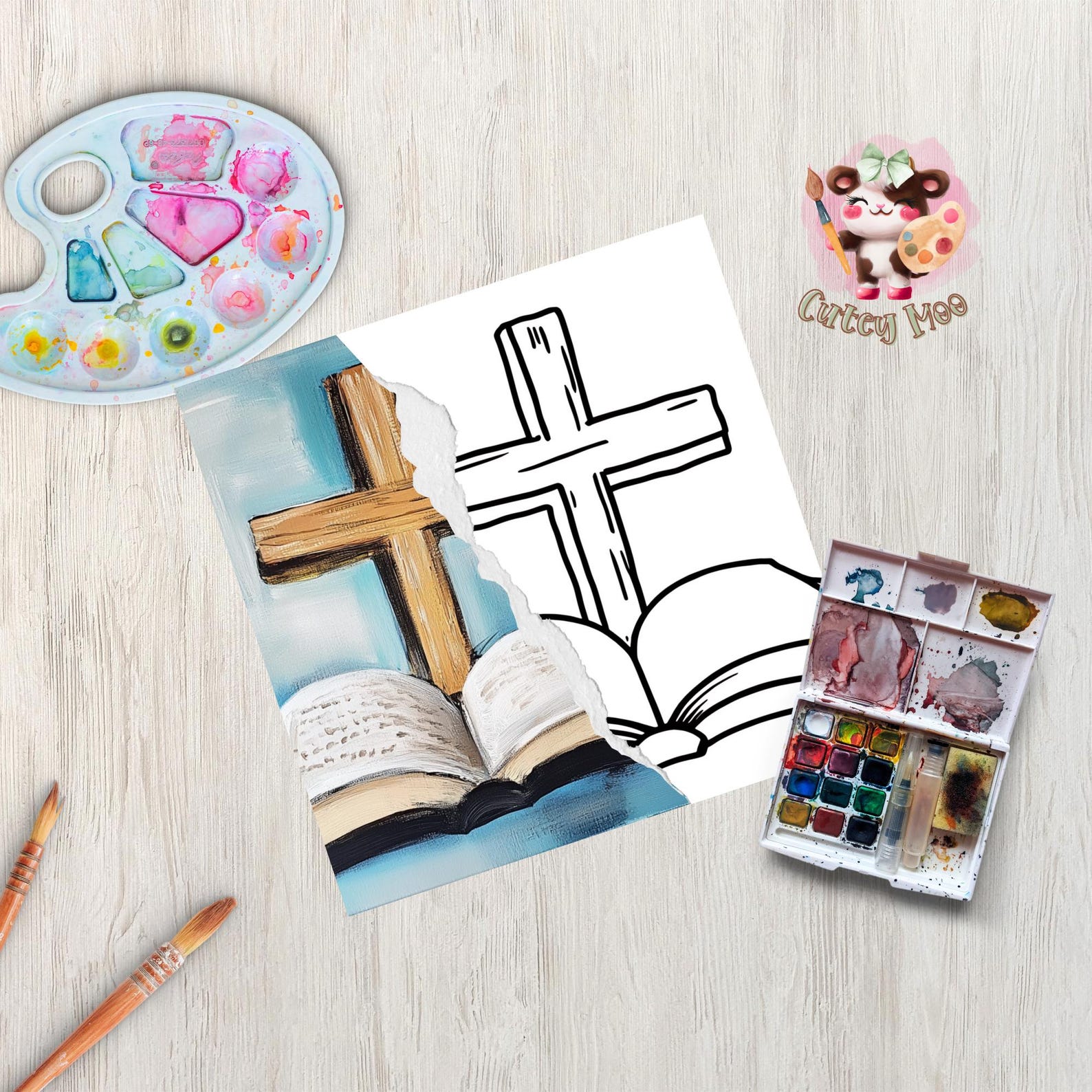Sip and Paint Canvas Christian, Pre Drawn Inspirational Template for ...