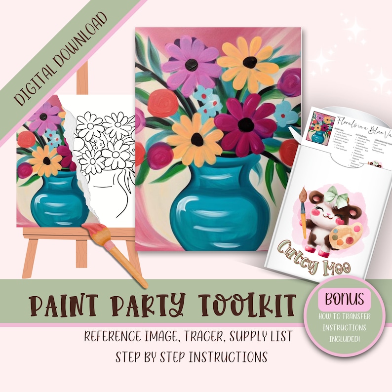 Paint Party Printable Flower Girl, Boho Flower Coloring Page, Boho ...