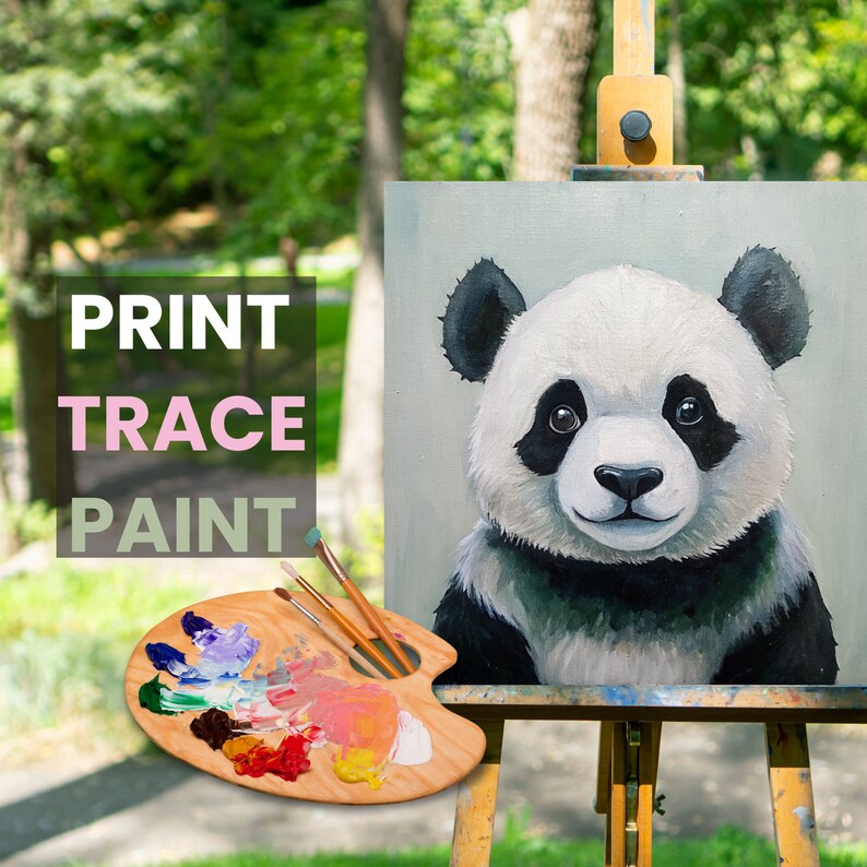 Panda Paint Party Kit Pre-drawn Canvas, Paint and Sip for Adults and ...