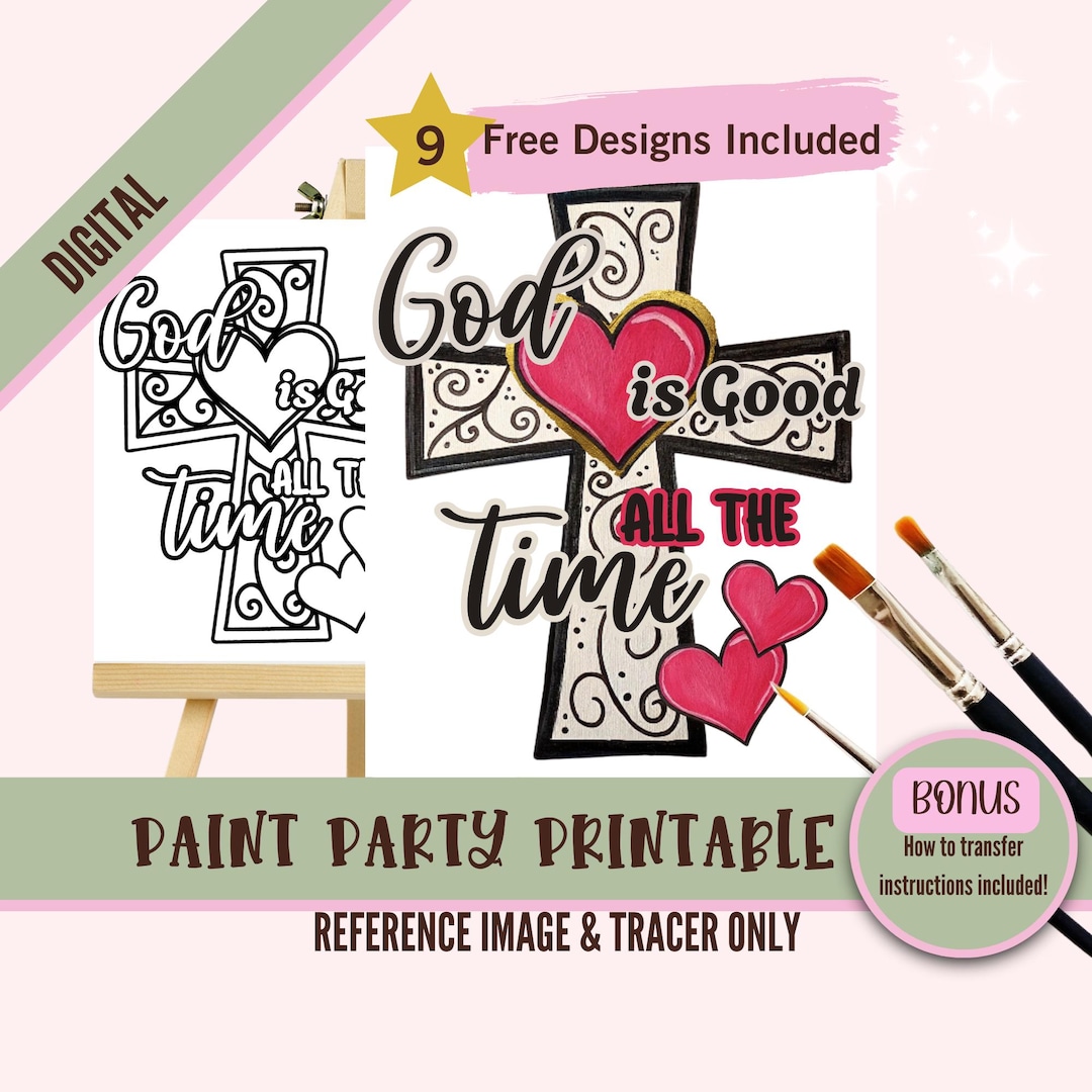 Christian Paint Party Kit, DIY Cross Painting, God is Good Art, Sip and ...