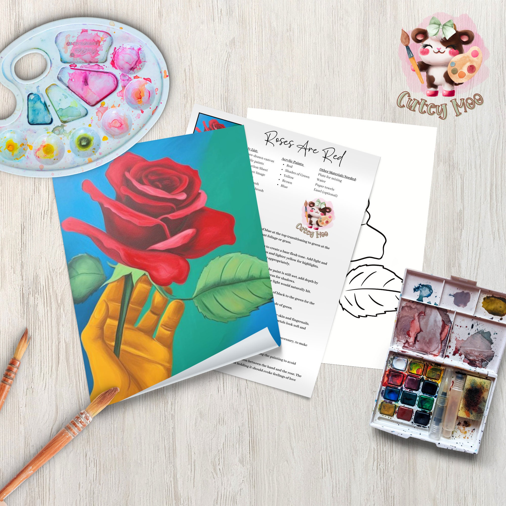 Diy Adult Paint Party Printable Images Kit, Sip and Paint Predrawn Png ...