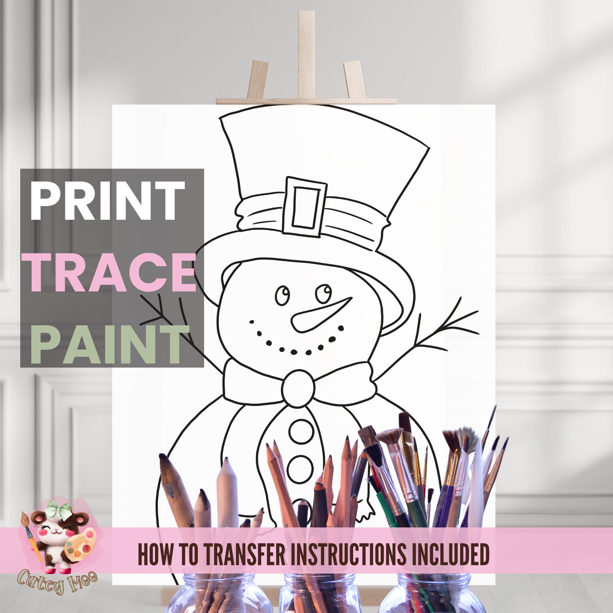 Snowman Paint Party Template, Winter Paint and Sip Design, DIY Holiday ...