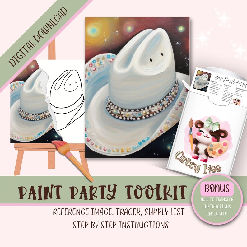 Adult Paint Party Printable, Pre Drawn Outline Canvas, Ladies Night Out ...